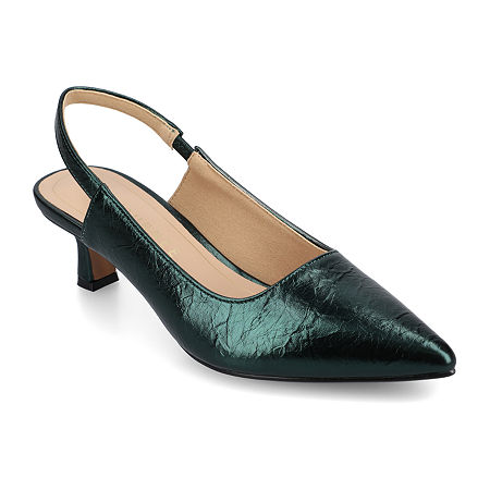 Journee Collection Womens Paulina Pointed Toe Slingback Pumps - Pine