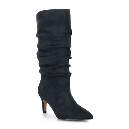 Journee Collection Womens Sonnet Pointed Toe Slouchy Dress Boots - Navy