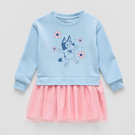 Click here for Toddler Girls Long Sleeve Bluey Sweatshirt Dress... prices