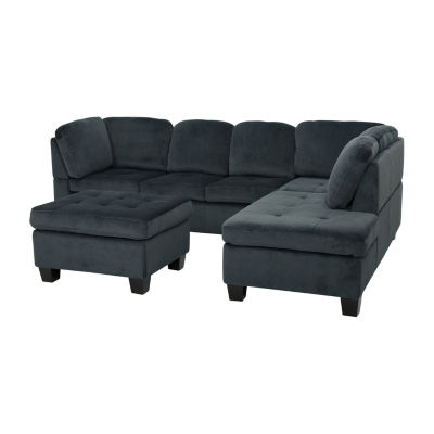 Canterbury 3-pc. Sectional, Color: Charcoal Brown - JCPenney