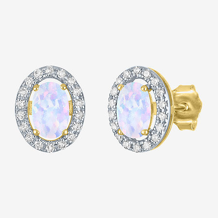 Click here for Diamond Accent Lab Created White Opal 10K Gold 9.5... prices