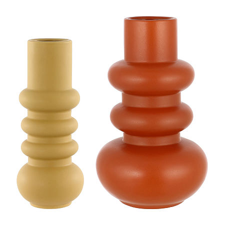 Click here for Theissa Vase Set Of 2 - Orange/pale yellow prices