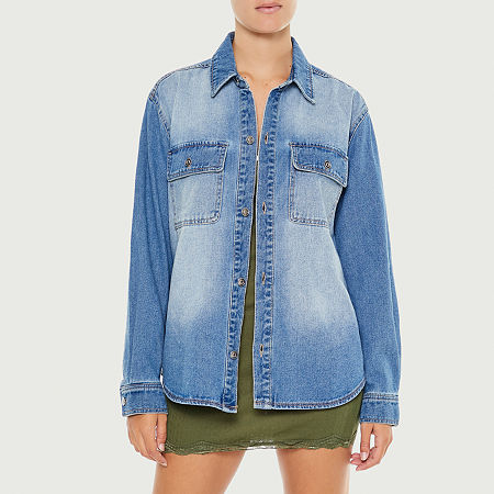 Click here for Forever 21 Denim Womens Juniors Long Sleeve Oversi... prices
