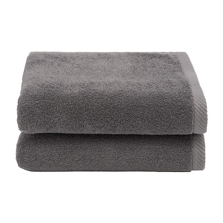 Linum Home Ediree Turkish Cotton 2 Piece Hand Towels Set - Charcoal