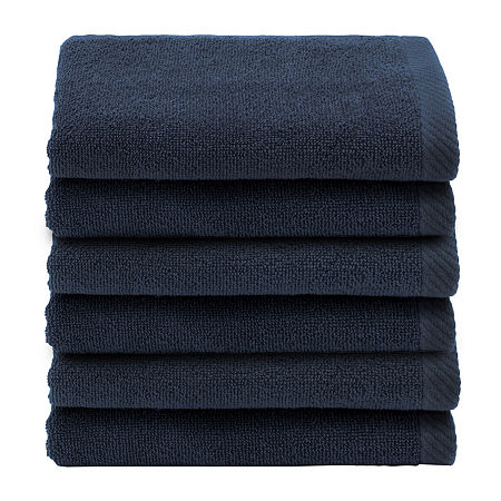 Linum Home Ediree Turkish Cotton 6 Piece Fingertip Towels Set - Marine
