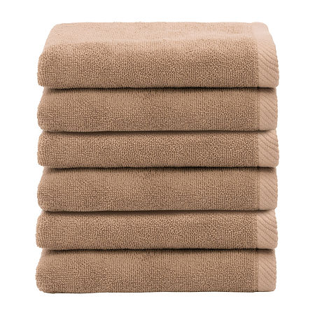 Linum Home Ediree Turkish Cotton 6 Piece Fingertip Towels Set - Cocoa