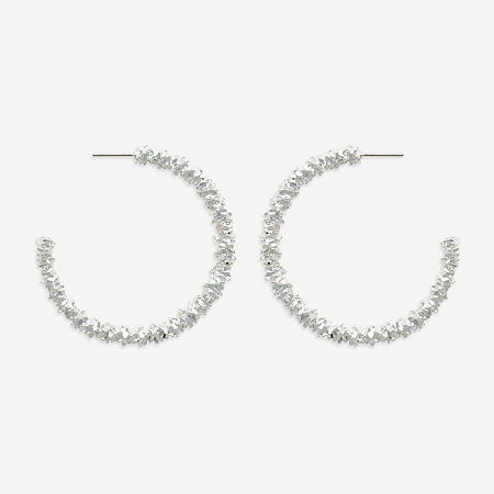 Click here for Bold Elements Silver Tone Womens 48mm Hoop Earring... prices