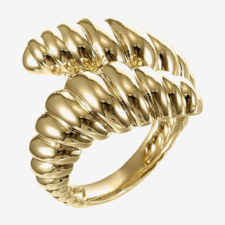 Click here for Sparkle Allure Womens 3MM 14K Gold Over Brass Bypa... prices