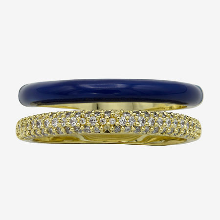 Click here for Sparkle Allure Faux Stacked Blue Enamel Womens 6MM... prices