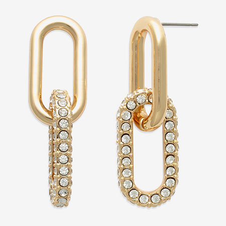 Click here for Bold Elements Gold Tone Womens Glass Drop Earrings... prices