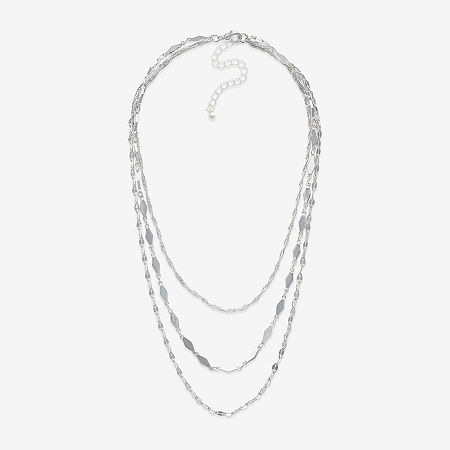 Click here for Mixit Silver Tone Multi Strand Womens 16 Inch Fash... prices