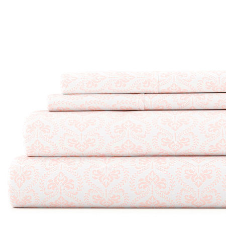 ienjoy Home The Boho & Beyond Premium Ultra Soft Pattern 4-Pc. Sheet Set  California King - Classic Pink