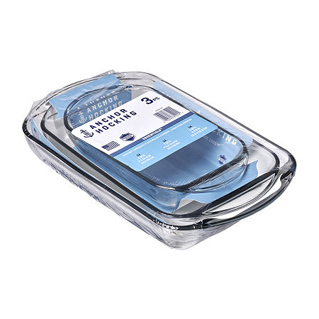 Anchor Hocking 3-Piece Bakeware Bundle Set - Clear