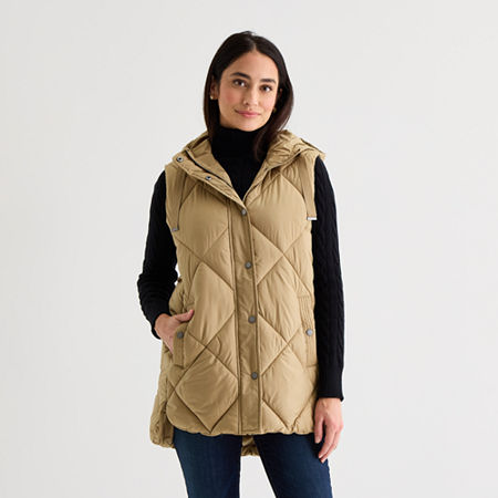 Click here for St. Johns Bay Womens Hooded Midweight Puffer Vest... prices