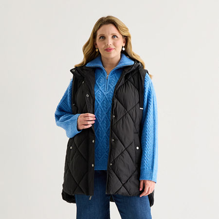 Click here for St. Johns Bay Womens Plus Hooded Midweight Puffer... prices
