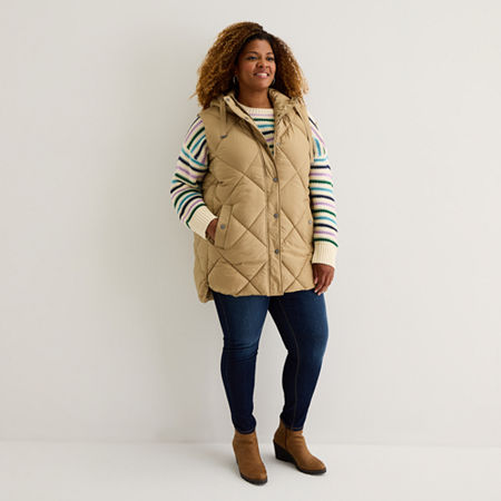 Click here for St. Johns Bay Womens Hooded Midweight Plus Puffer... prices