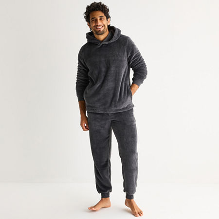 Click here for St. Johns Bay Plush Mens Hooded Long Sleeve Pajama... prices
