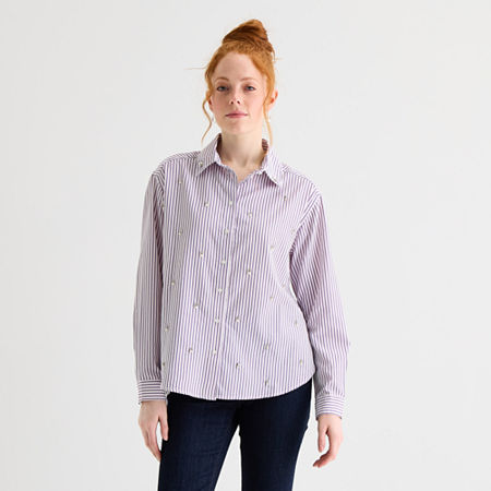 Click here for St. Johns Bay Womens Long Sleeve Embellished Blous... prices