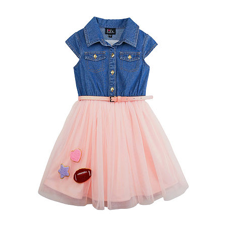 Click here for Lilt Little Girls Short Sleeve Midi Shirt Dress  6... prices