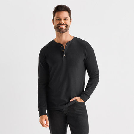 Click here for St. Johns Bay Honeycomb Henley Mens Crew Neck Long... prices