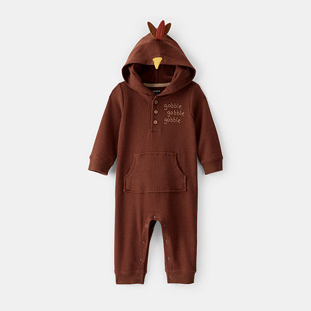 Click here for Carters Baby Turkey Hooded Thermal Jumpsuit - Brow... prices
