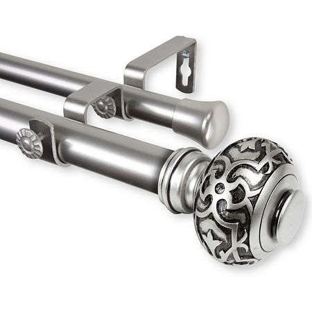 Click here for Rod Desyne Maple Double Curtain Rod  One Size  Sil... prices