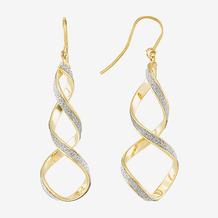 Click here for 14K Yellow Gold Twisted Glitter Drop Earrings  One... prices
