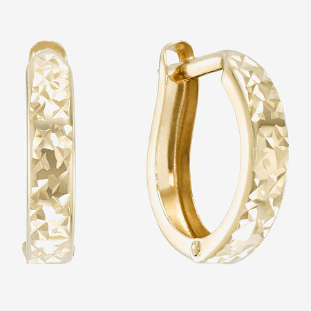 Click here for Diamond-Cut 14K Yellow Gold 12.35mm Hinged Hoop Ea... prices