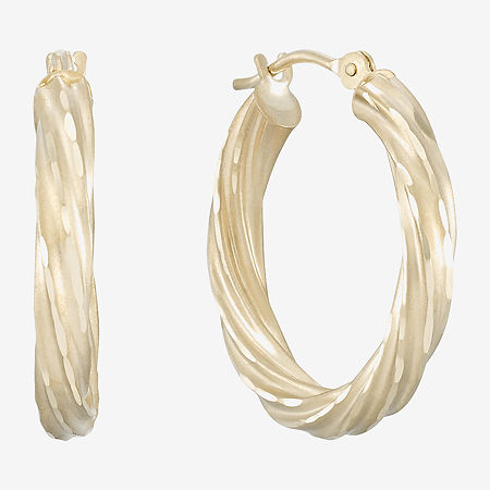 Click here for Diamond-Cut 14K Yellow Gold 15mm Twisted Hoop Earr... prices