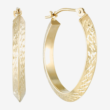 Click here for Diamond-Cut 14K Yellow Gold 22.95mm Knife-Edge Hoo... prices