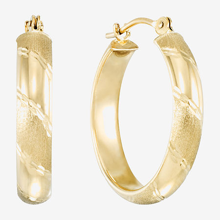 Click here for Laser-Cut 14K Yellow Gold 15mm Hoop Earrings  One... prices