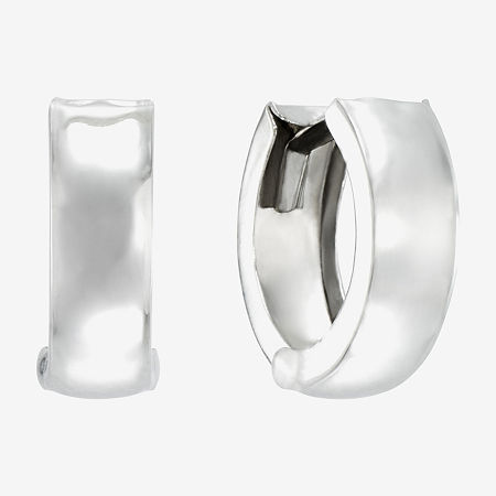 Click here for 14K White Gold 12.5mm Hinged Hoop Earrings  One Si... prices