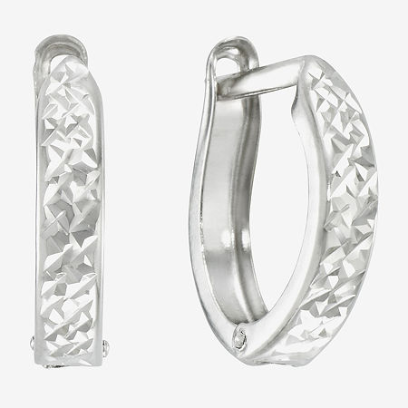 Click here for Diamond-Cut 14K White Gold Hinged Hoop Earrings  O... prices