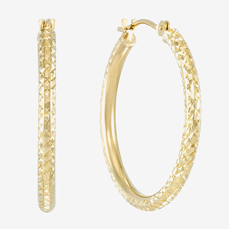 Click here for 10K Gold Diamond-Cut Hoop Earrings  One Size prices