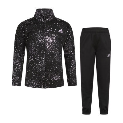 adidas Little Girls 2-pc. Pant Set, Color: Black Purple - JCPenney