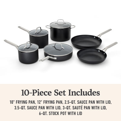 Calphalon Hard Anodized 10-pc. Cookware Set, Color: Black - JCPenney