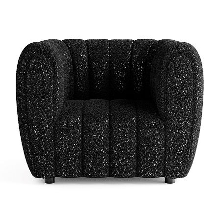Click here for Lysander 41 Boucle Fabric Accent Club Chair - Blac... prices