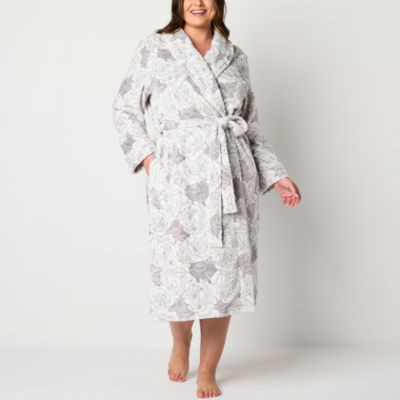 Liz Claiborne Womens Plus Fleece Long Sleeve Long Length Robe - JCPenney