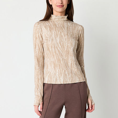 Click here for Stylus Womens Long Sleeve Mock Neck Top  Medium  B... prices