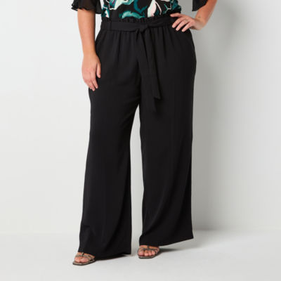 Bold Elements-Plus Womens High Rise Wide Leg Pull-On Pants - JCPenney