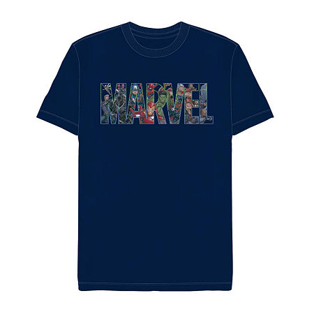 Click here for Mens Crew Neck Short Sleeve Regular Fit Marvel Gra... prices