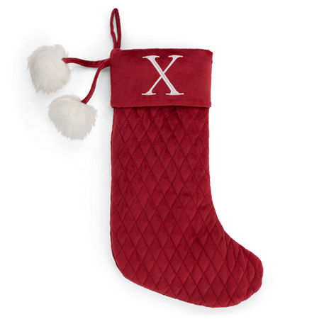 Click here for North Pole Trading Co. Red Quilted Monogram Christ... prices