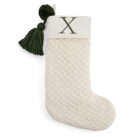 Click here for North Pole Trading Co. Ivory Knit Monogram Christm... prices