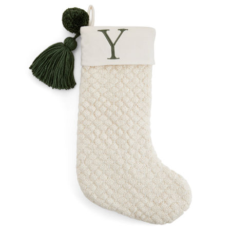 Click here for North Pole Trading Co. Ivory Knit Monogram Christm... prices