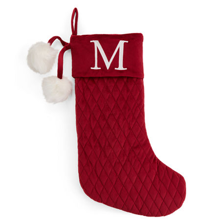 Click here for North Pole Trading Co. Red Quilted Monogram M Chri... prices