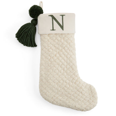 Click here for North Pole Trading Co. Ivory Knit Monogram Christm... prices
