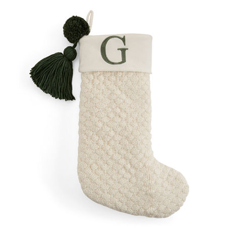 Click here for North Pole Trading Co. Ivory Knit Monogram Christm... prices