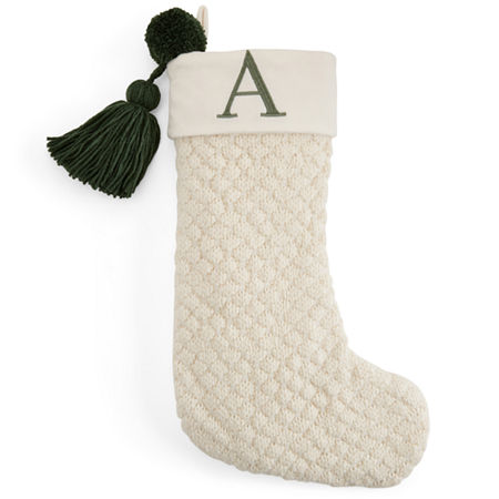 Click here for North Pole Trading Co. Ivory Knit Monogram Christm... prices