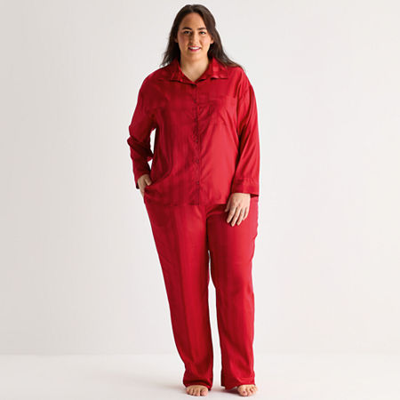 Click here for Ambrielle Womens Satin Long Sleeve 2-pc. Plus Paja... prices