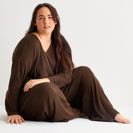 Click here for Ambrielle Womens Rib Plus Pajama Pants  3x  Brown prices